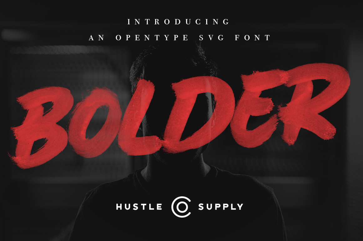 BOLDER - Smallcaps SVG Brush Font, a Font by Hustle Supply Co.