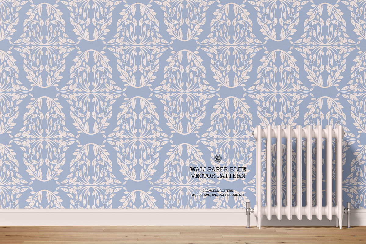 Wallpaper Blue Pattern, a Wallpaper Graphic by Webvilla Studio