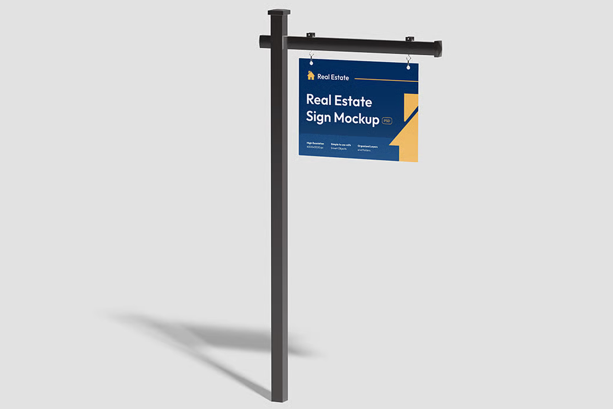 Real Estate Sign Mockup, an Advertising Mockup by graphicsauce