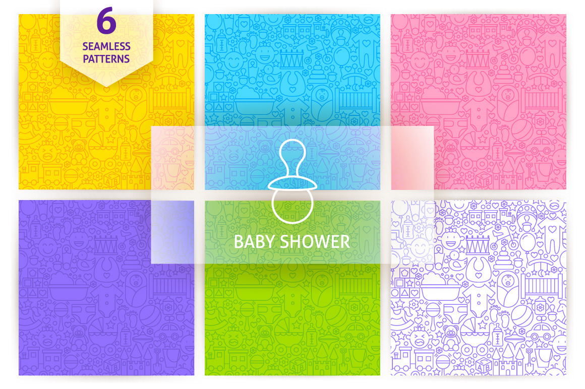 Baby Shower Line Seamless Patterns, a Pattern Graphic by Anna_leni