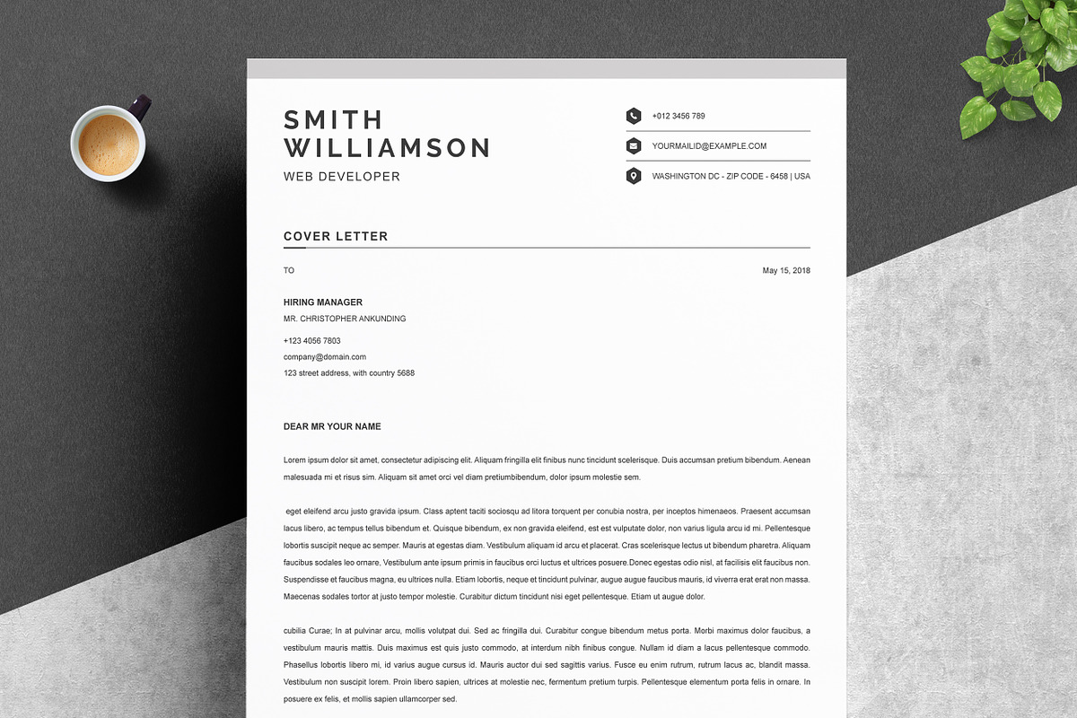 Clean Resume / CV Template MS Word, a Resume Template by ResumeInventor