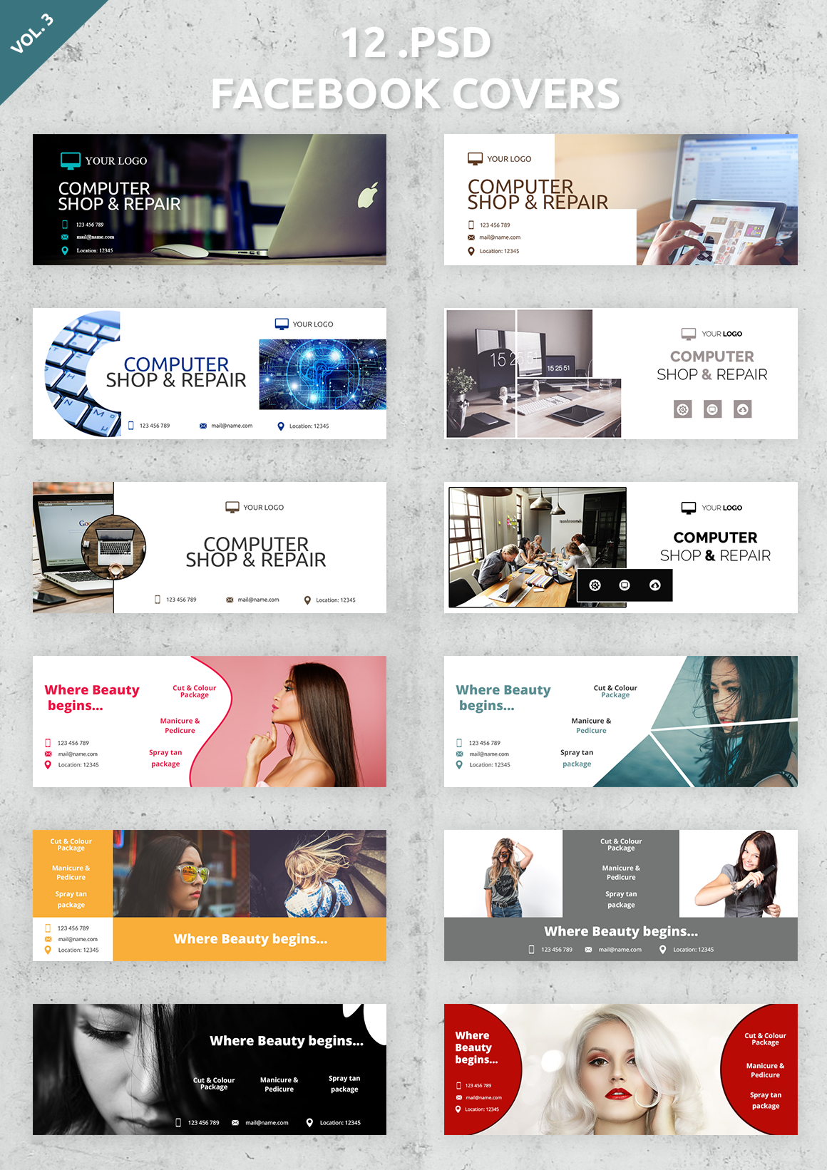 12 Facebook Covers - SK, a Social Media Template by UNIK Agency ...