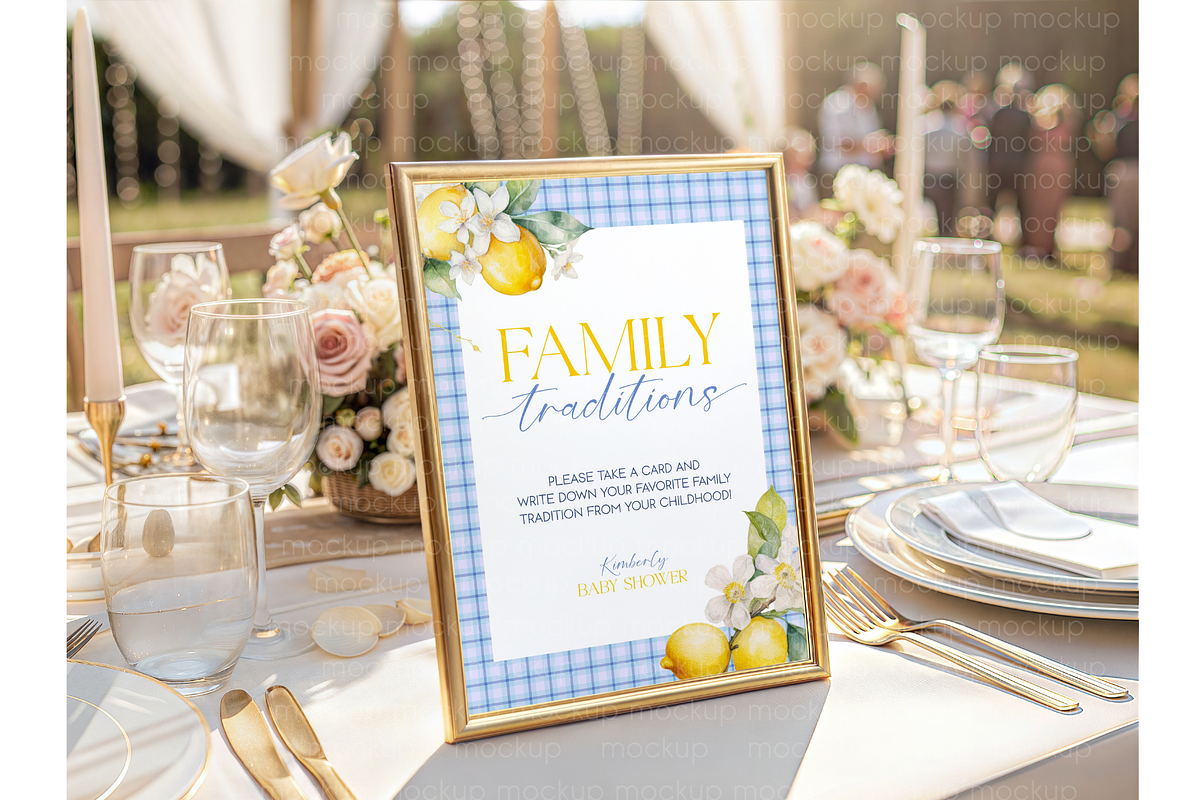 Gold Frame Table Sign Mockup 5x7, a Product Mockup by MockupWizard