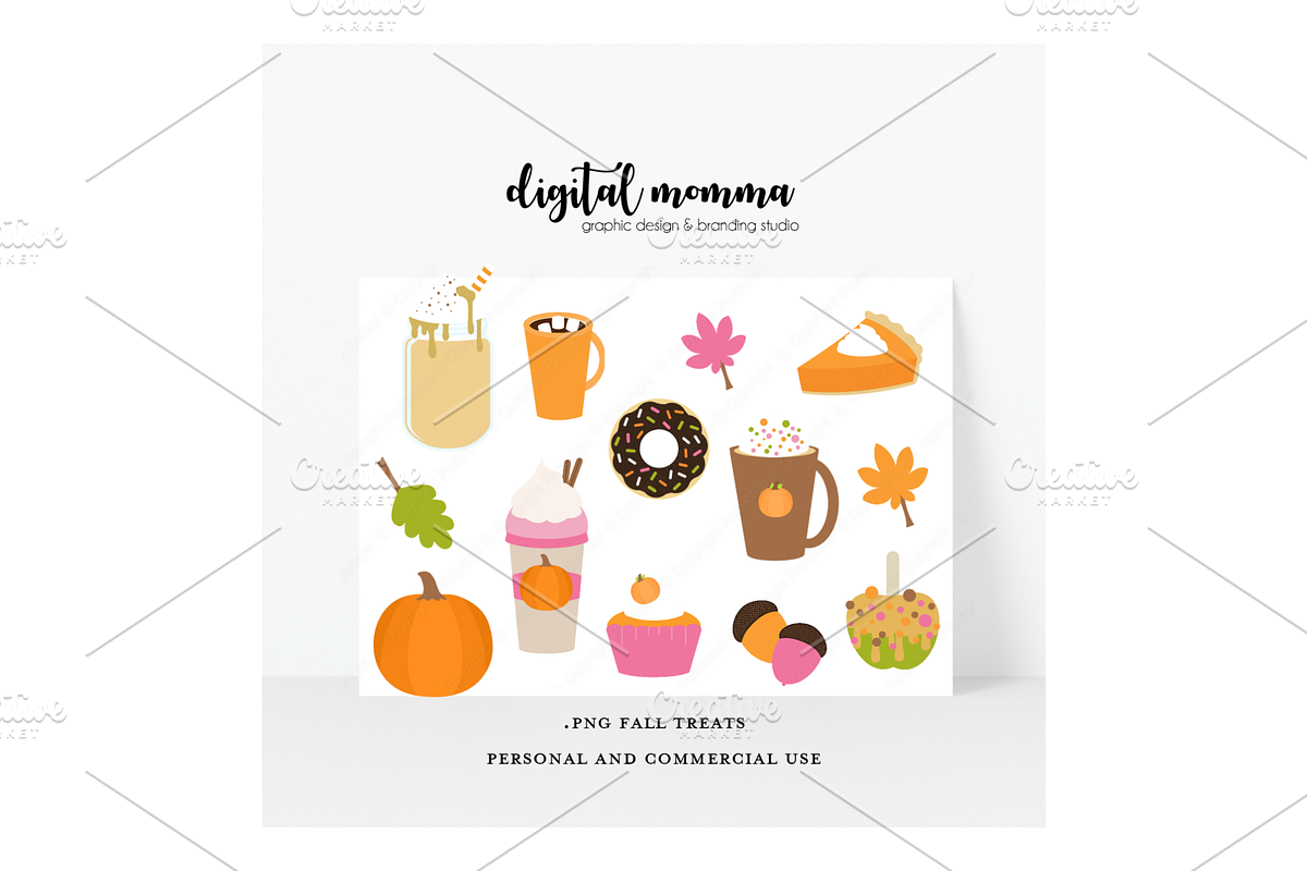 Sweet Fall Treats PNG Clipart, an Illustration by Digital Momma