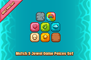 Match 3 Jewel Game Pieces Set, an Illustration by Vectricity Designs ...