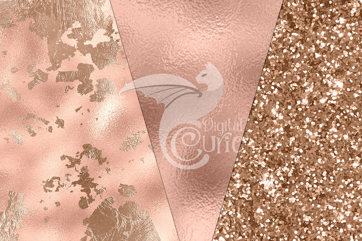 Rose Gold Foil and Glitter Textures, a Texture Graphic by Digital Curio ...
