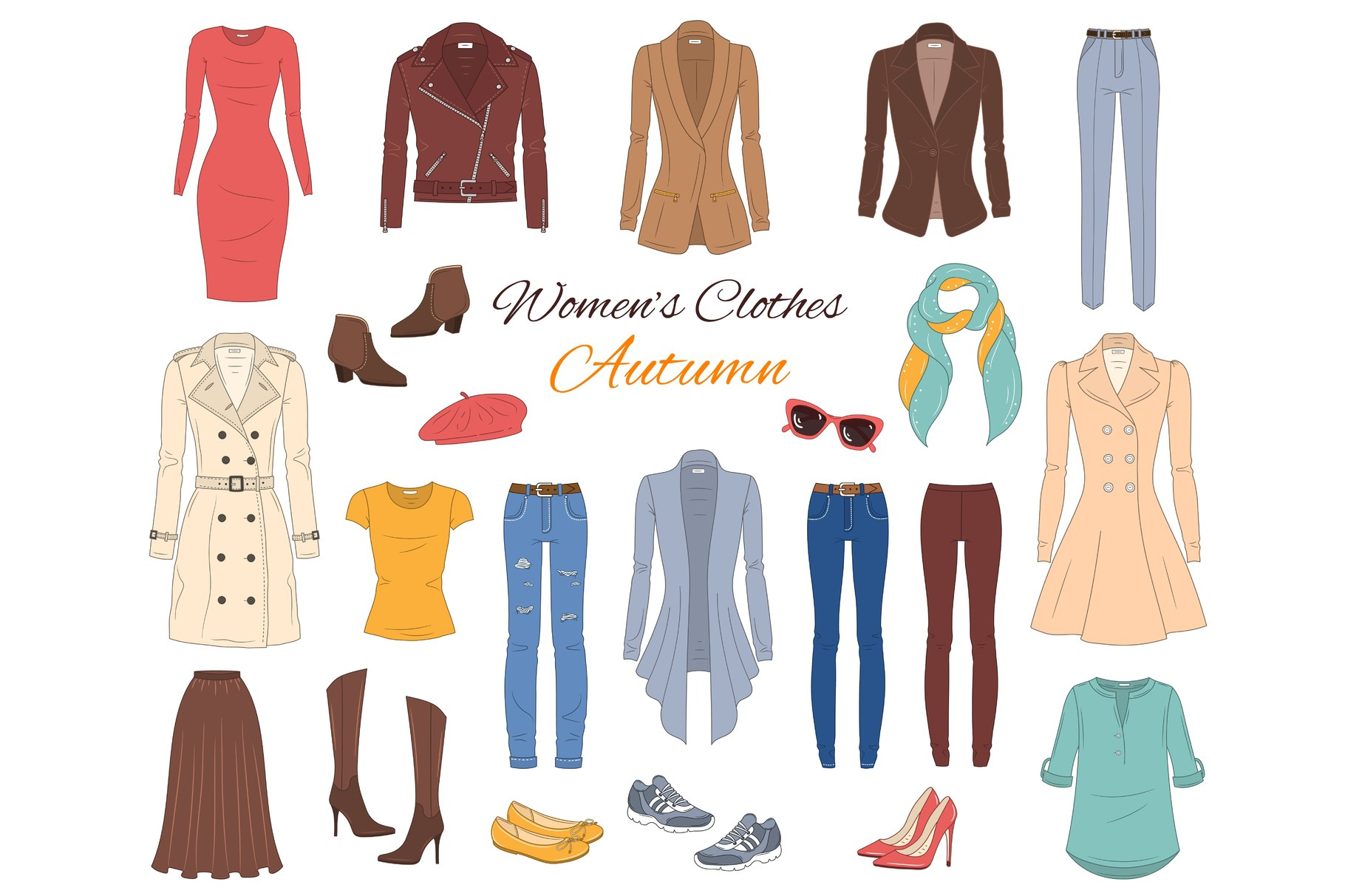 Women clothes collection, an Illustration by Shorena Design