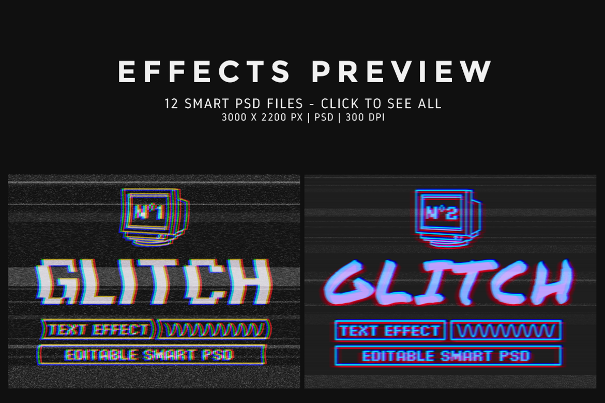 Photoshop Glitch text effects Vol.2, a Layer Style Add-On by MiksKS