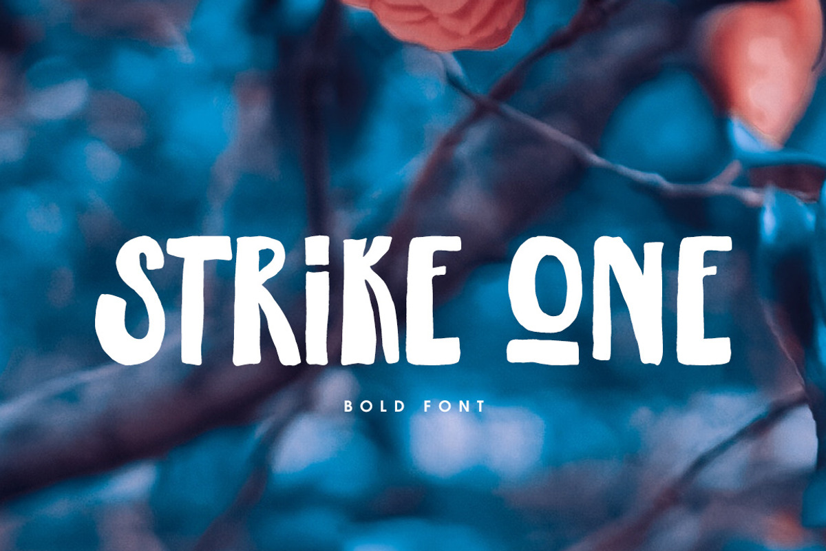 Strike One Font, a Font by Creativeqube Design