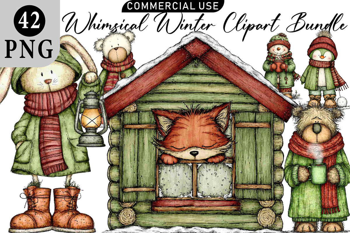 Whimsical Winter Clipart Bundle, an Illustration by Daily.Designs