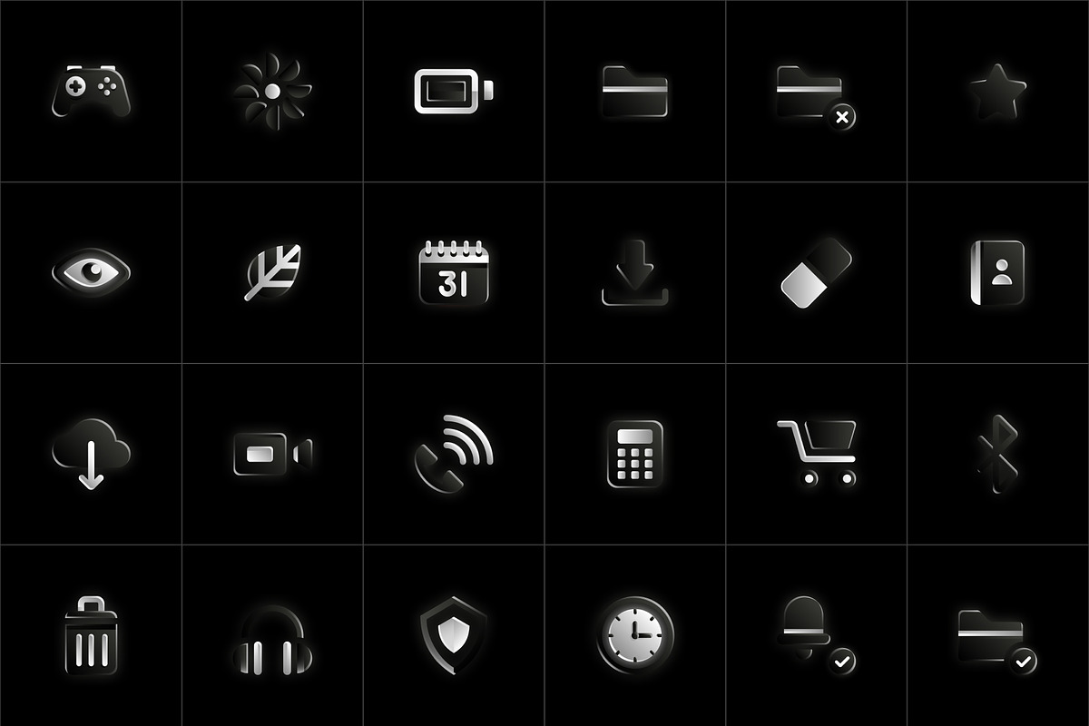 Dark UI icons, an Icon by OPALE