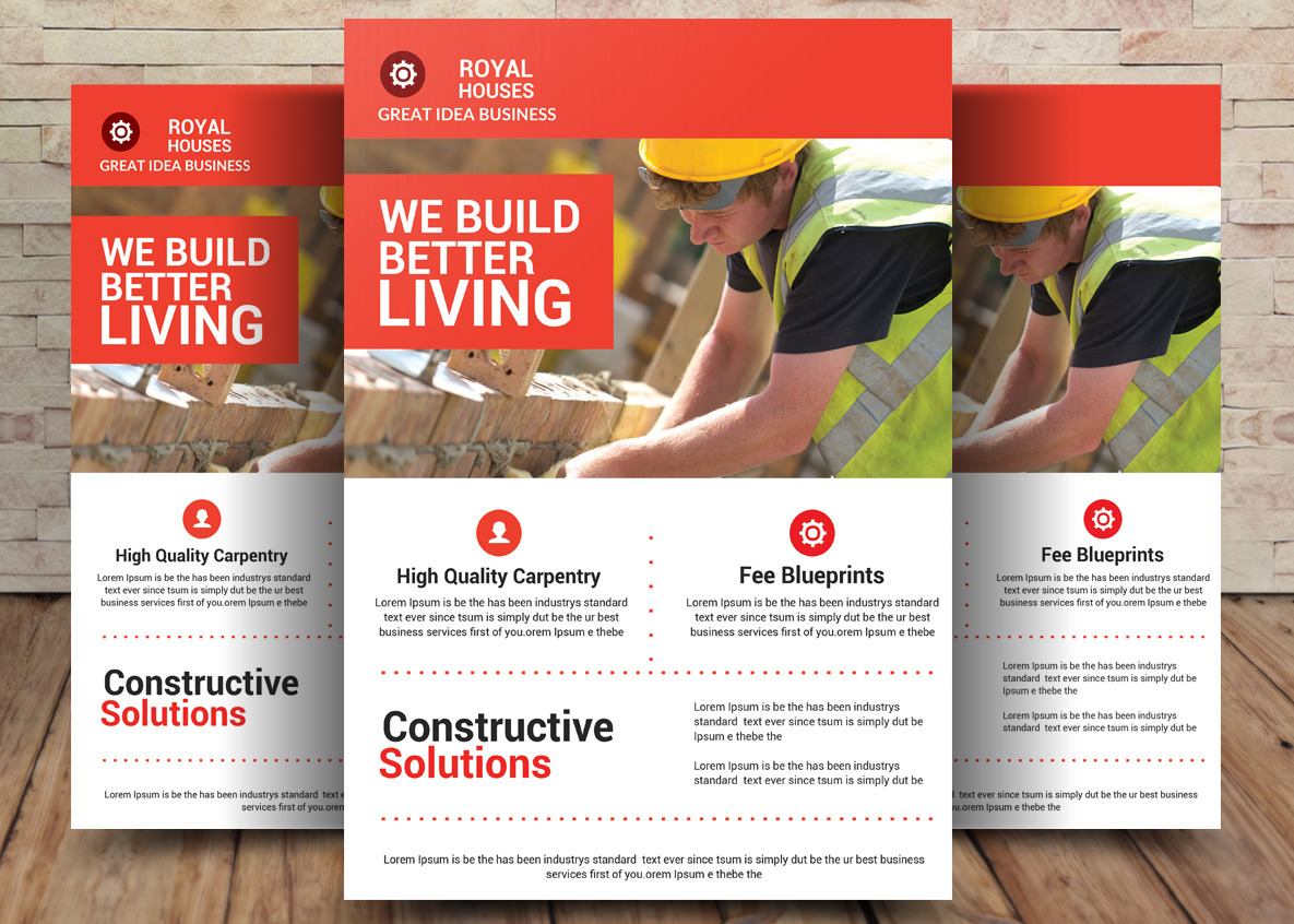 Construction Business Flyer, a Flyer Template by graphicforest