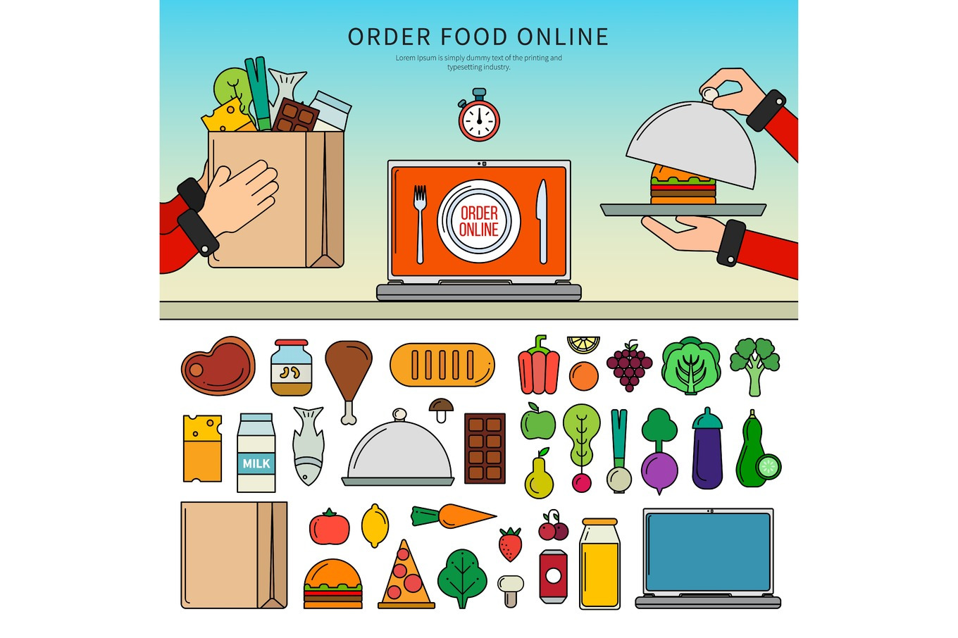 Order food online, a Food Illustration by Mountain Brothers