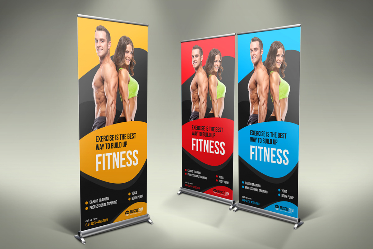 Fitness Roll-up Banner, a Templates & Theme by Orcshape Studio