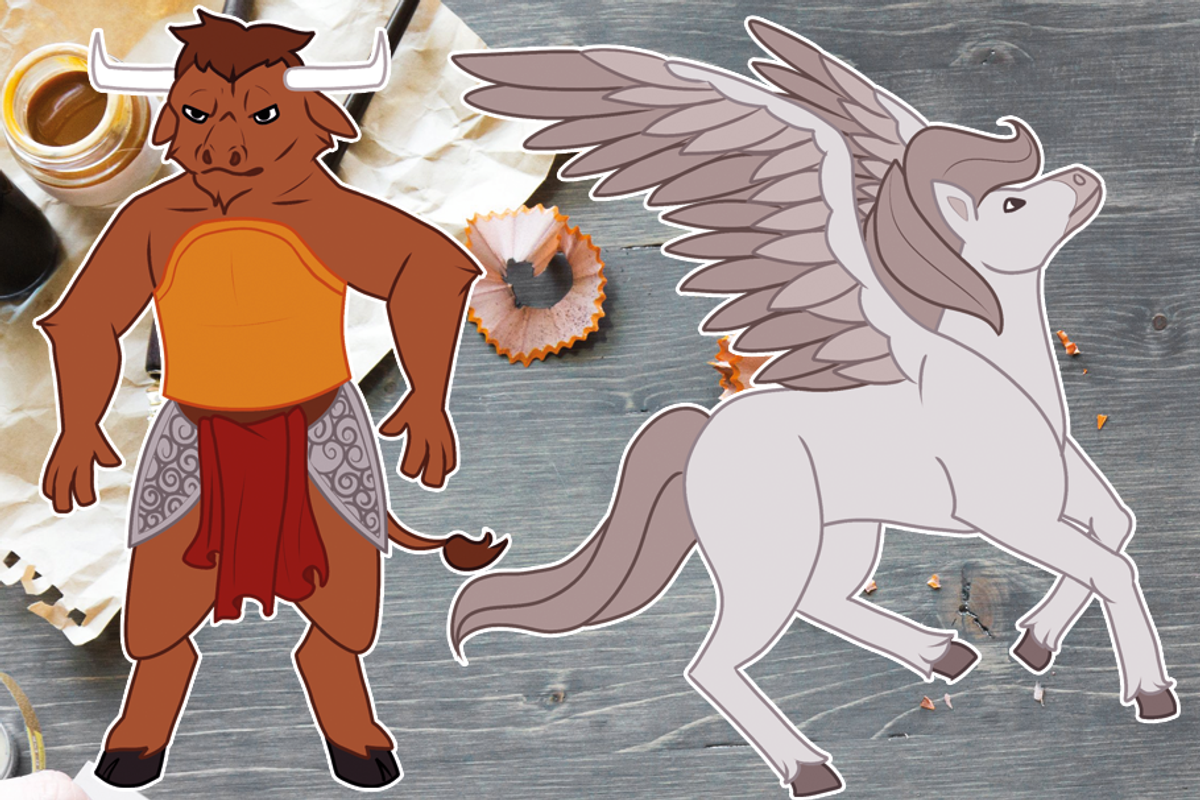 16 Mythical creatures clip art, an Illustration by Obsidian Prints ...