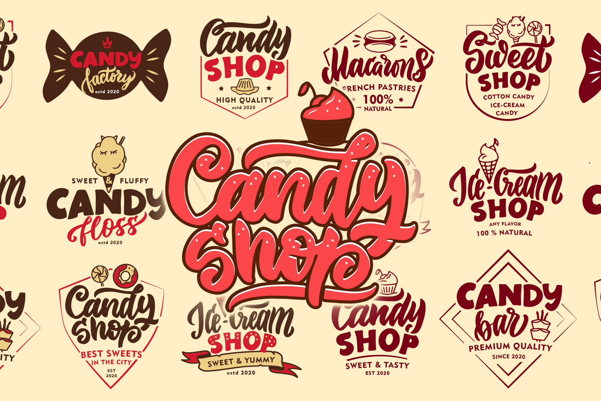 Sweet logos set, a Branding & Logo Template by Lettering_Logo ...