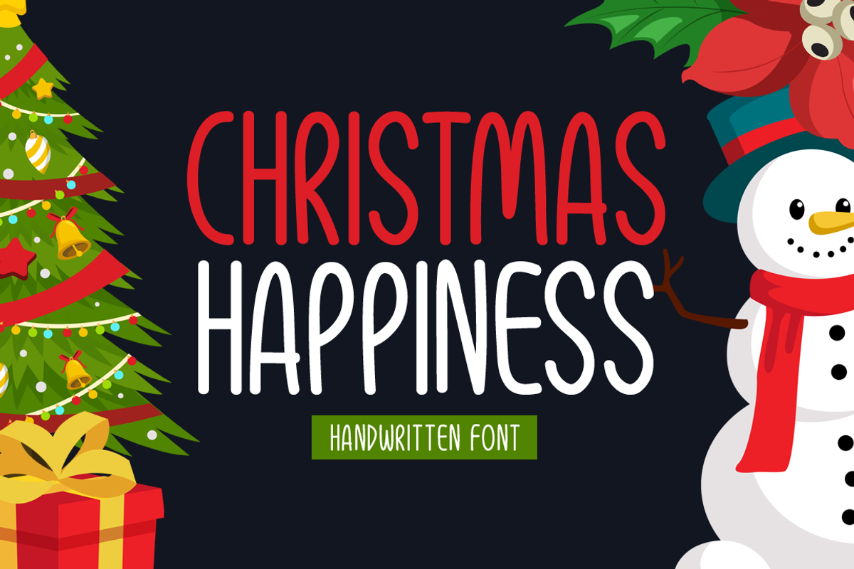 Christmas Happiness Typeface, a Script Font by Seemly Fonts