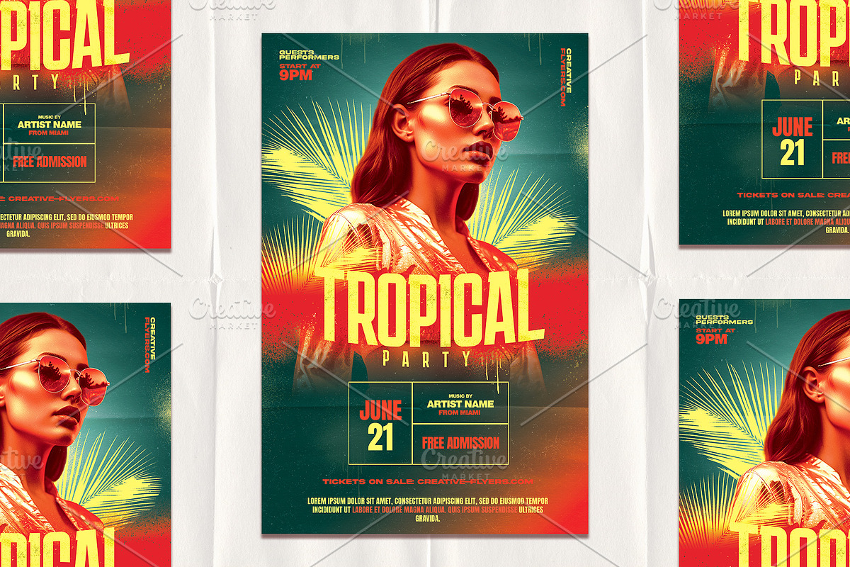 Tropical Poster Template, a Print Template by Rome B Creation