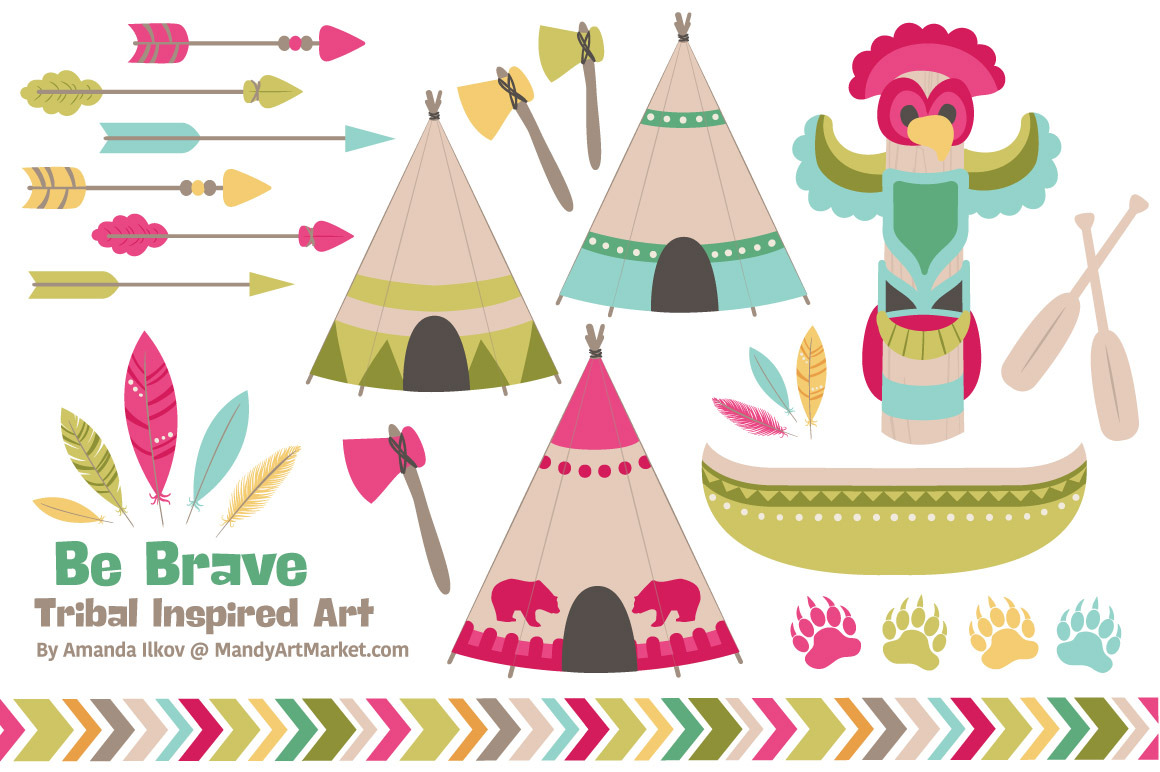 Bohemian Tribal Clipart & Vectors, an Illustration by Amanda Ilkov