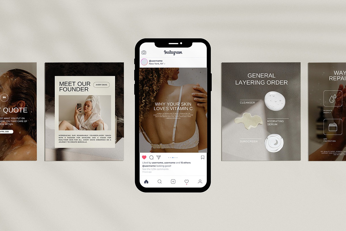 50 Skin Care Instagram Post Canva | Amare Creative