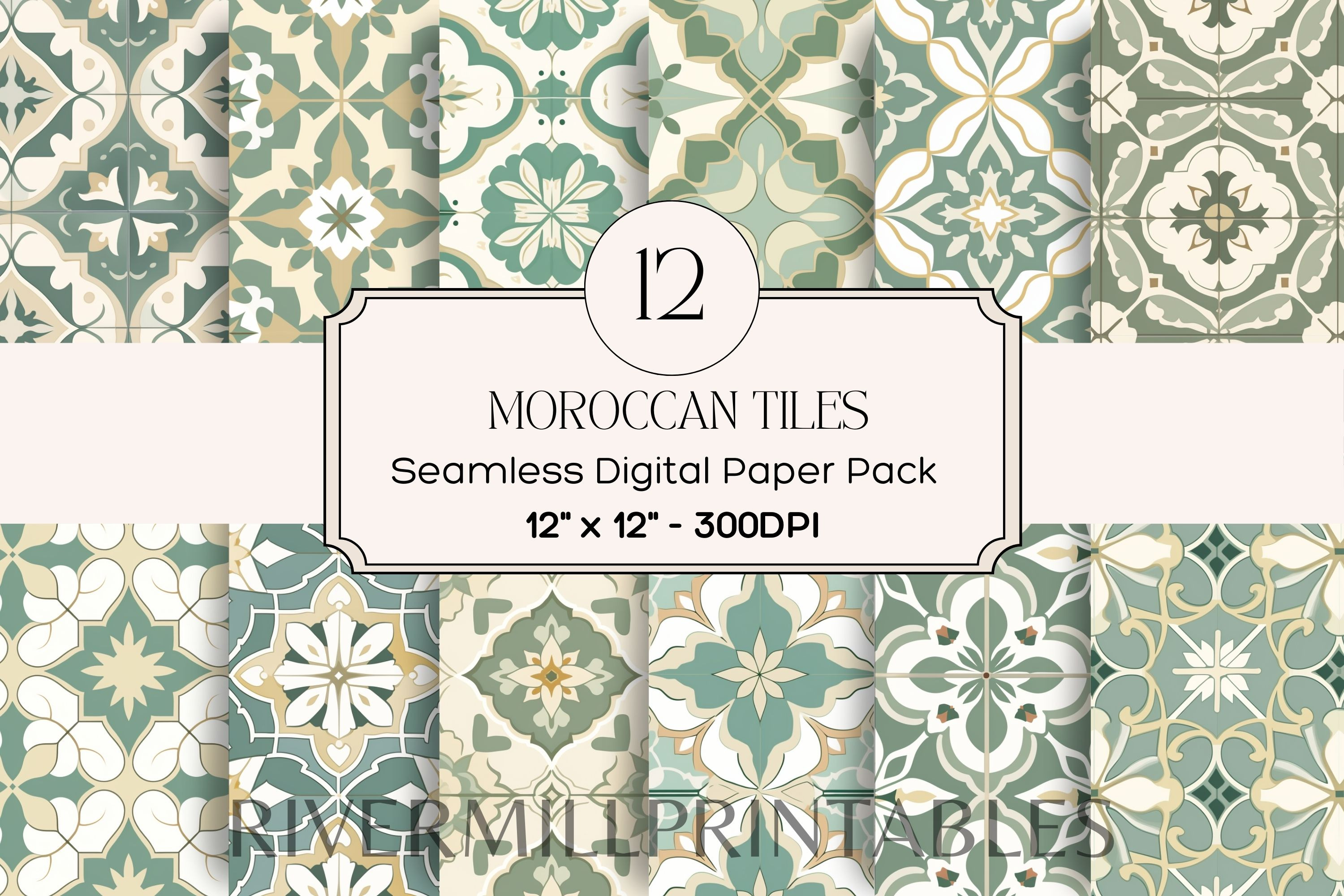 Seamless Moroccan Backgrounds, a Background Graphic by Rivermill Printables