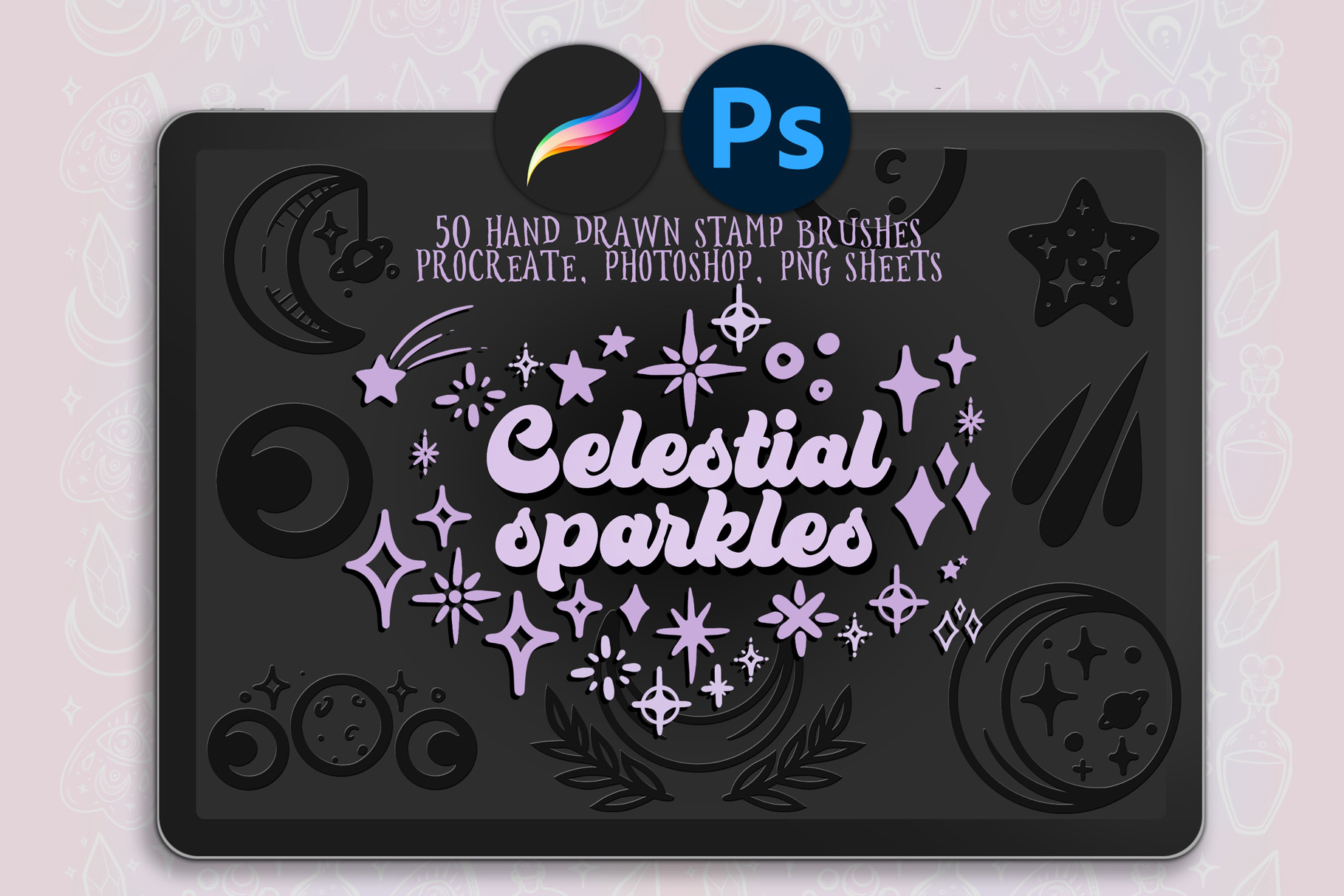 Celestial Sparkles - 50x stamp brush, a Brush Add-On by Sonch' s ...