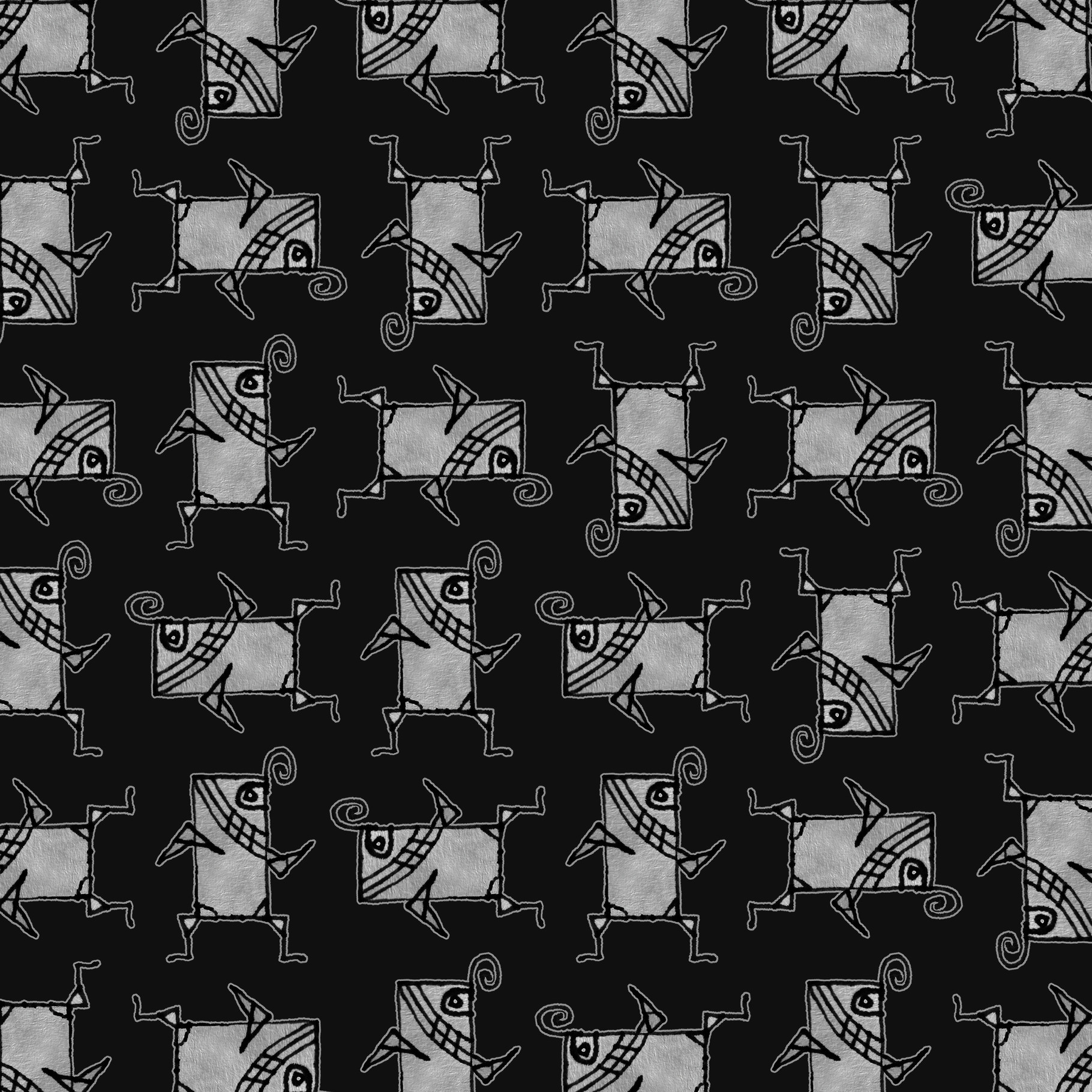 Funny hand drawn fantasy character motif pattern, a Pattern Graphic by ...
