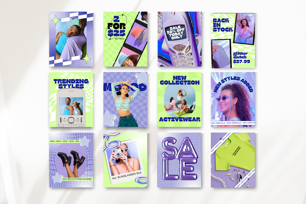 Y2K Aesthetic Instagram Post Templates