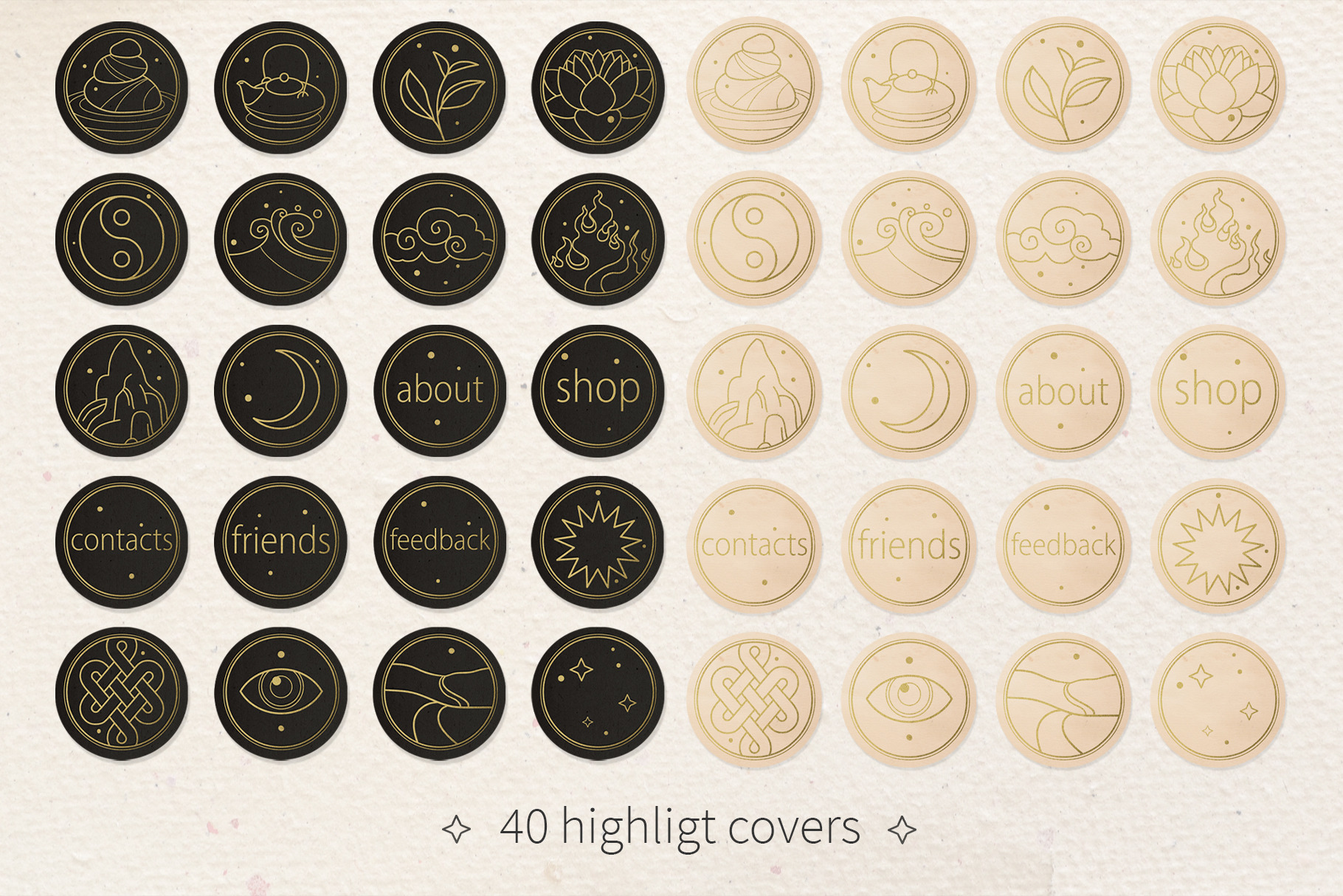 40 Instagram Cover Icons, a Social Media Template by Peratek