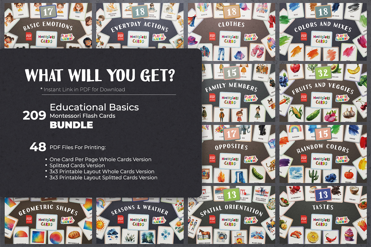 Educational Basics Cards Bundle | Creative Market