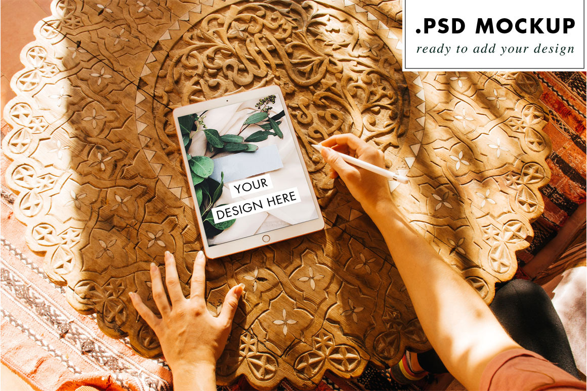 psd ipad mockup with rustic wood, a Product Mockup by Travelling ...