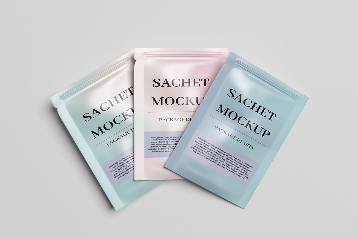 Pouch Sachet Mockup, a Print Template by AKMAL STUDIO