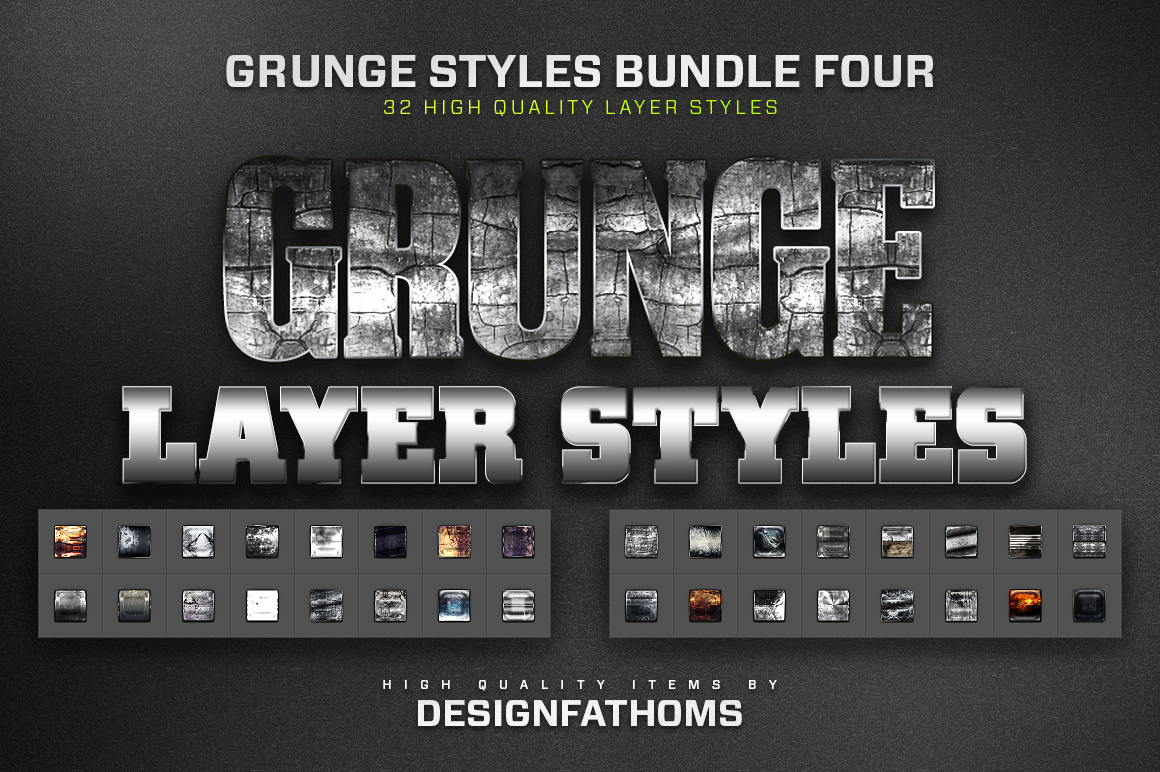 32 Grunge Styles Bundle 4 | Layer Styles ~ Creative Market