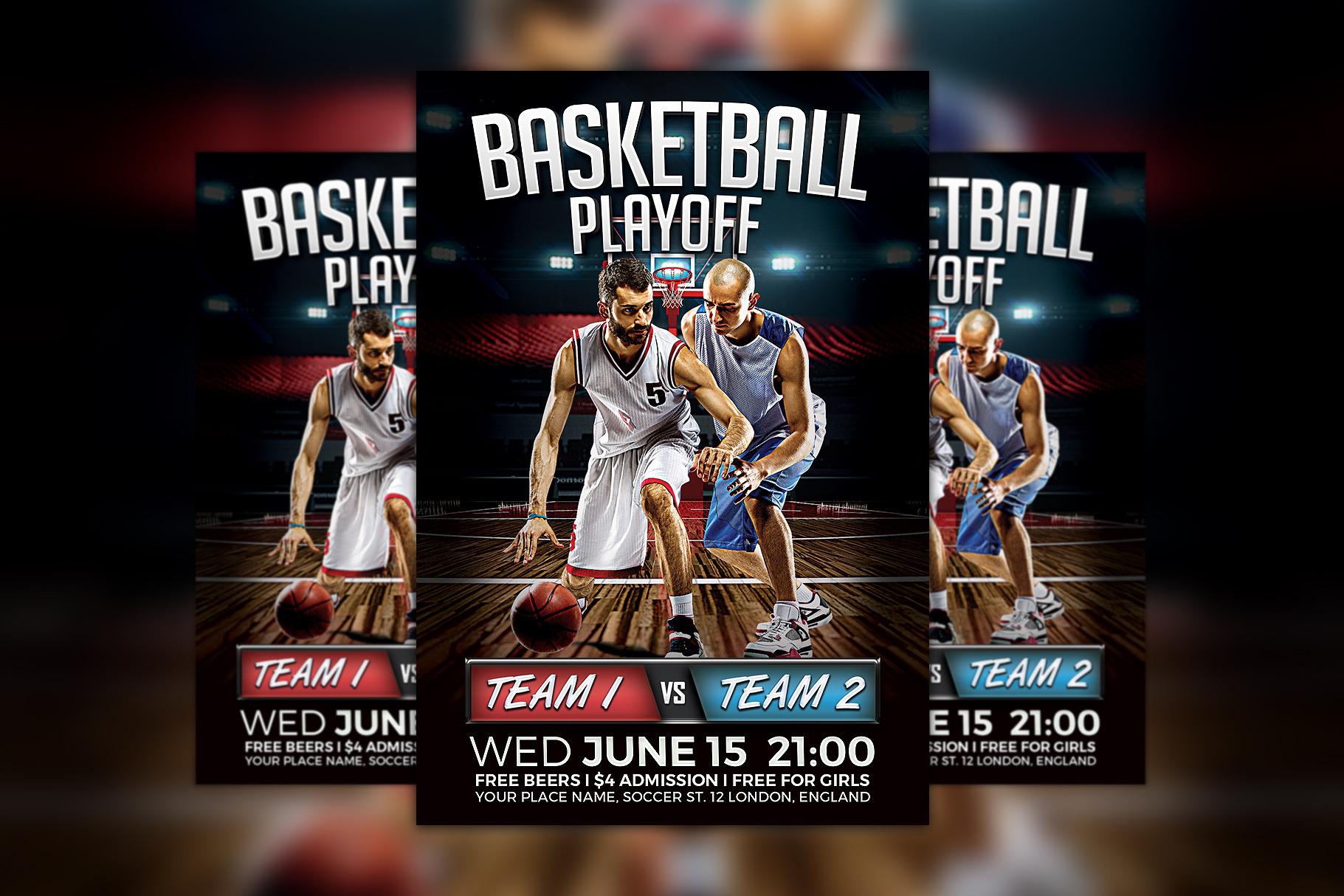 Basketball Playoff Flyer Template, a Flyer Template by Flyermind