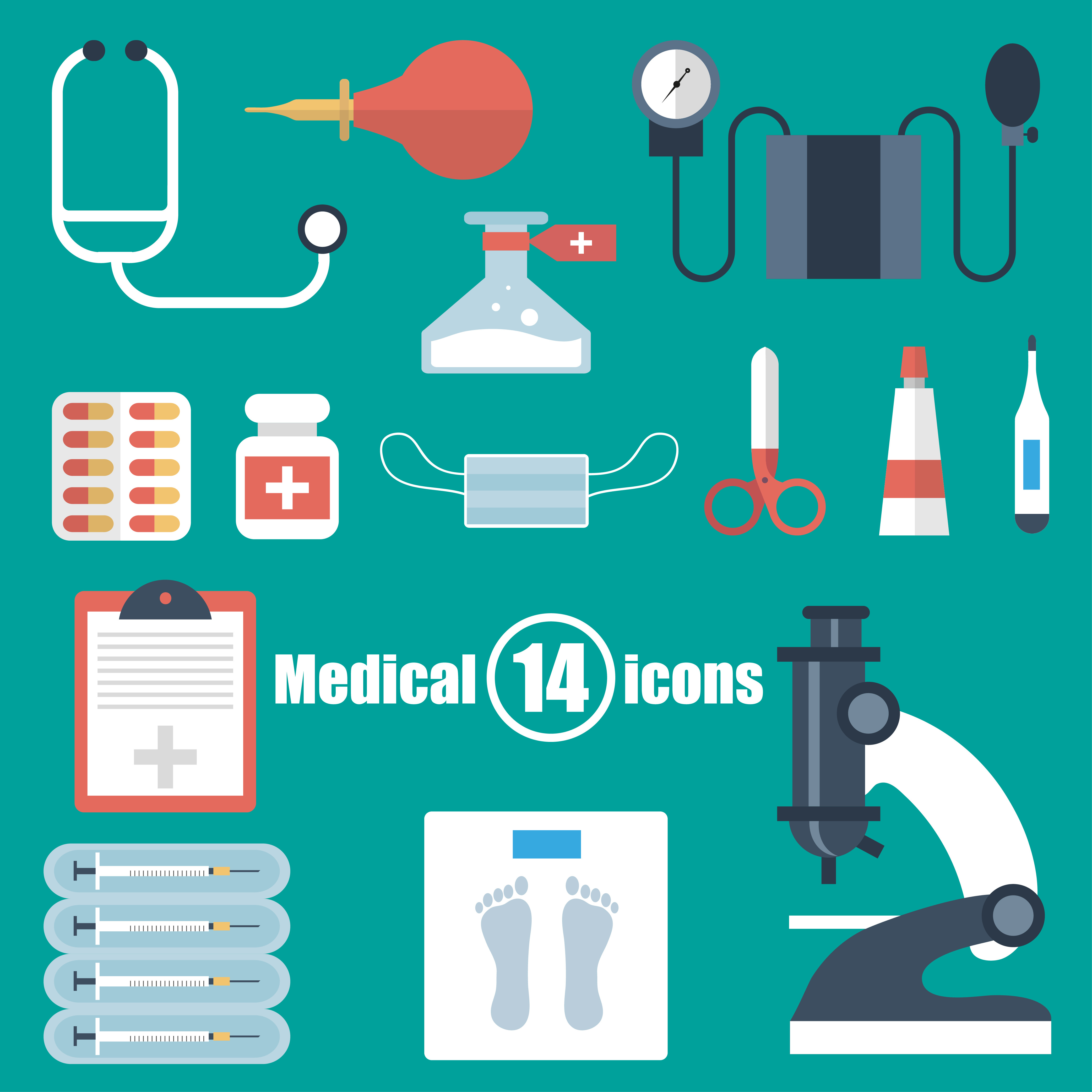 Medical set of 14 icons, an Object Graphic by vivat