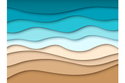 Paper sea beach. Abstract ocean, a Decorative Illustration by YummyBuum