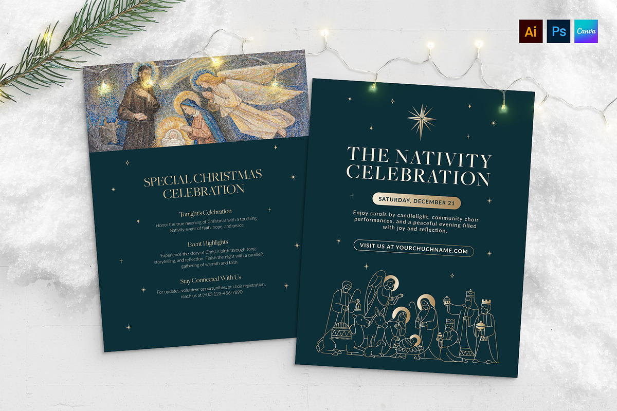 Nativity Flyer Template, a Flyer Template by BrandPacks
