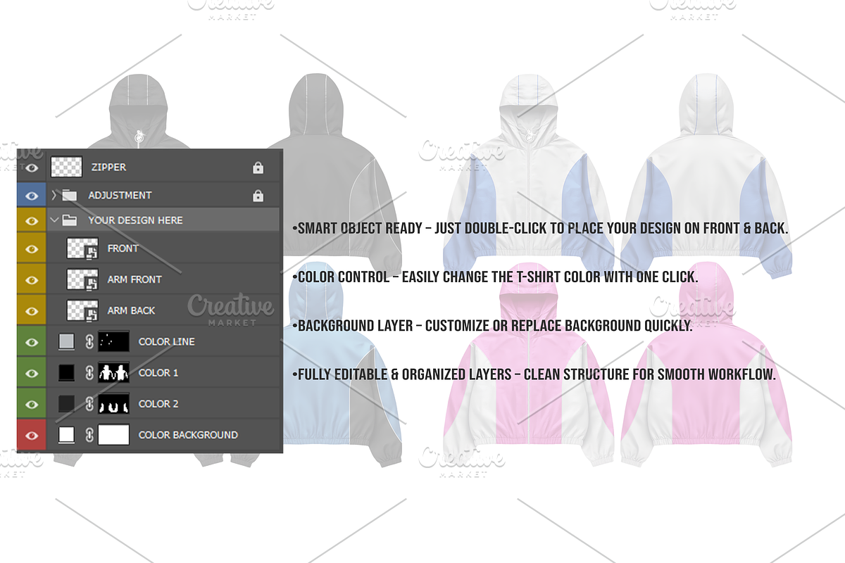 Windbreaker Jacket Mockup PSD