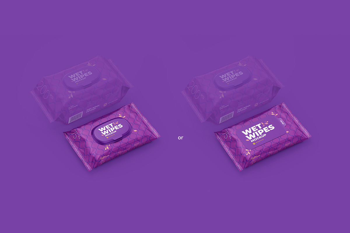 Wet Wipes Mockup, large and small, a Packaging Mockup by easymock