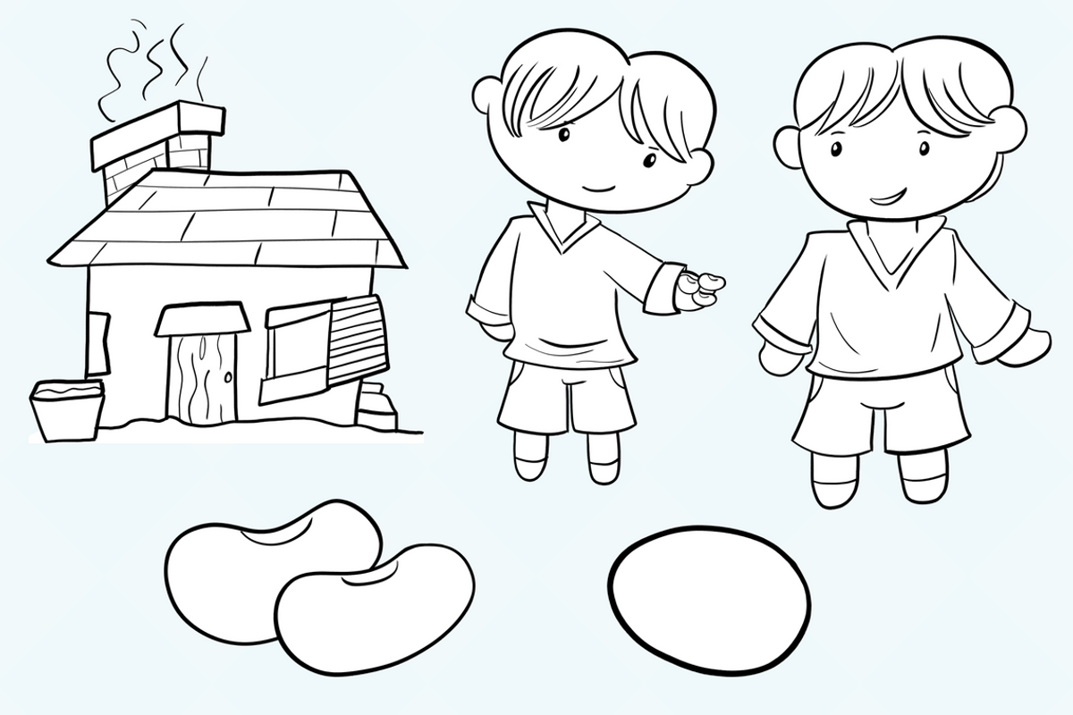 Jack and the Beanstalk Digital Stamp, an Illustration by Keepin' It Kawaii