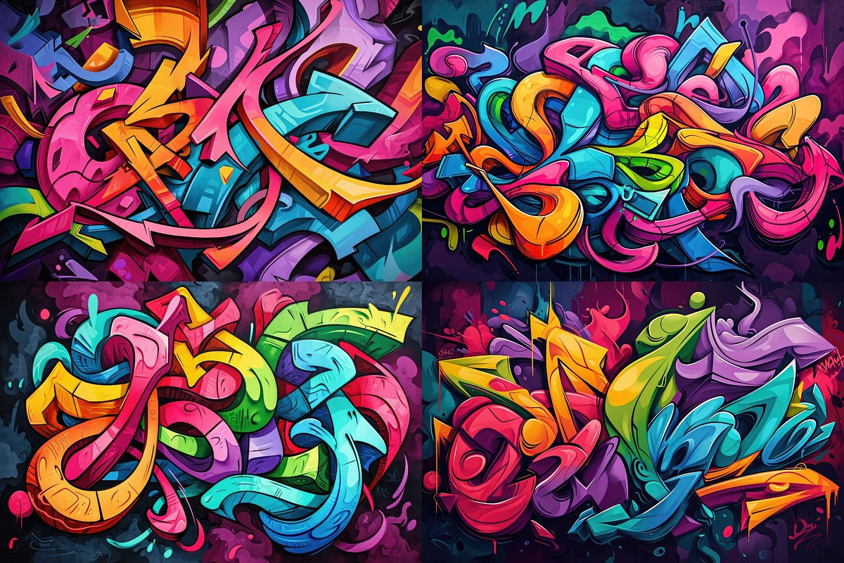 26 Urban Graffiti Backgrounds, a Background Graphic by HipFonts