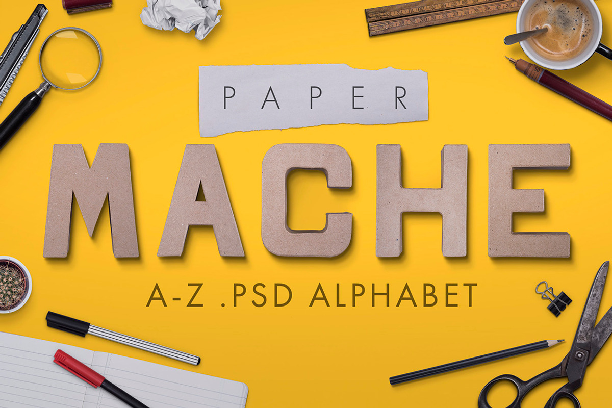 Paper mache psd font, an Object Graphic by Twin Design