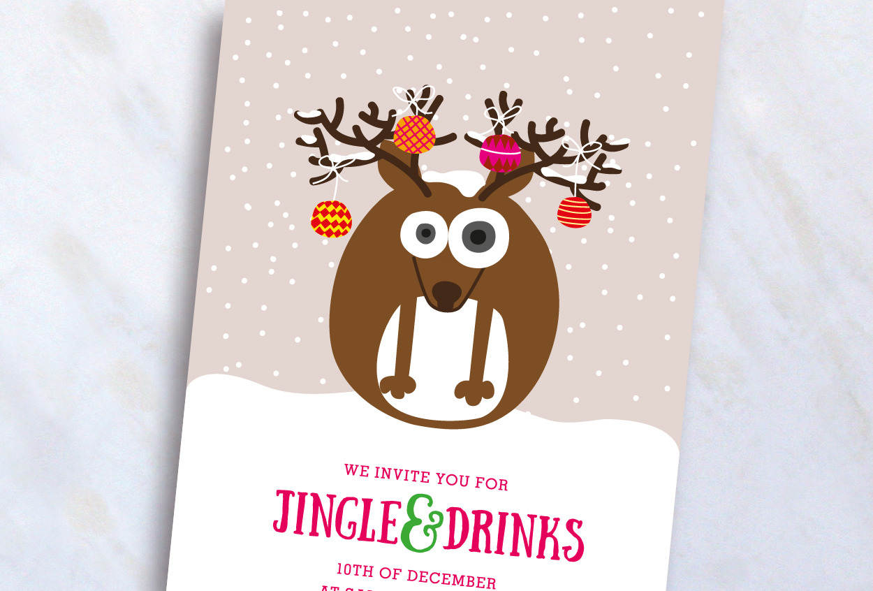 Reindeer Christmas Invite, an Invitation Template by stockhype ...