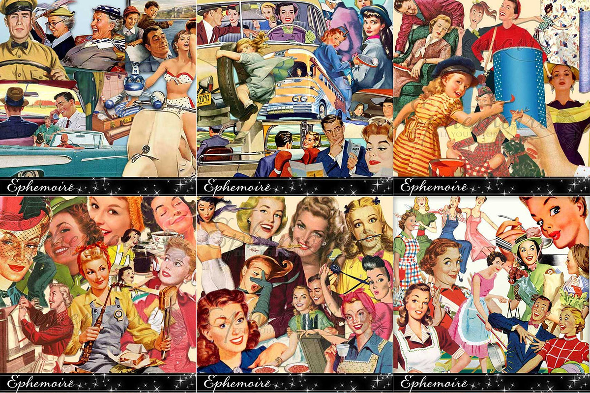 Retro Ad Elements SUPER BUNDLE, an Illustration by ephemoire