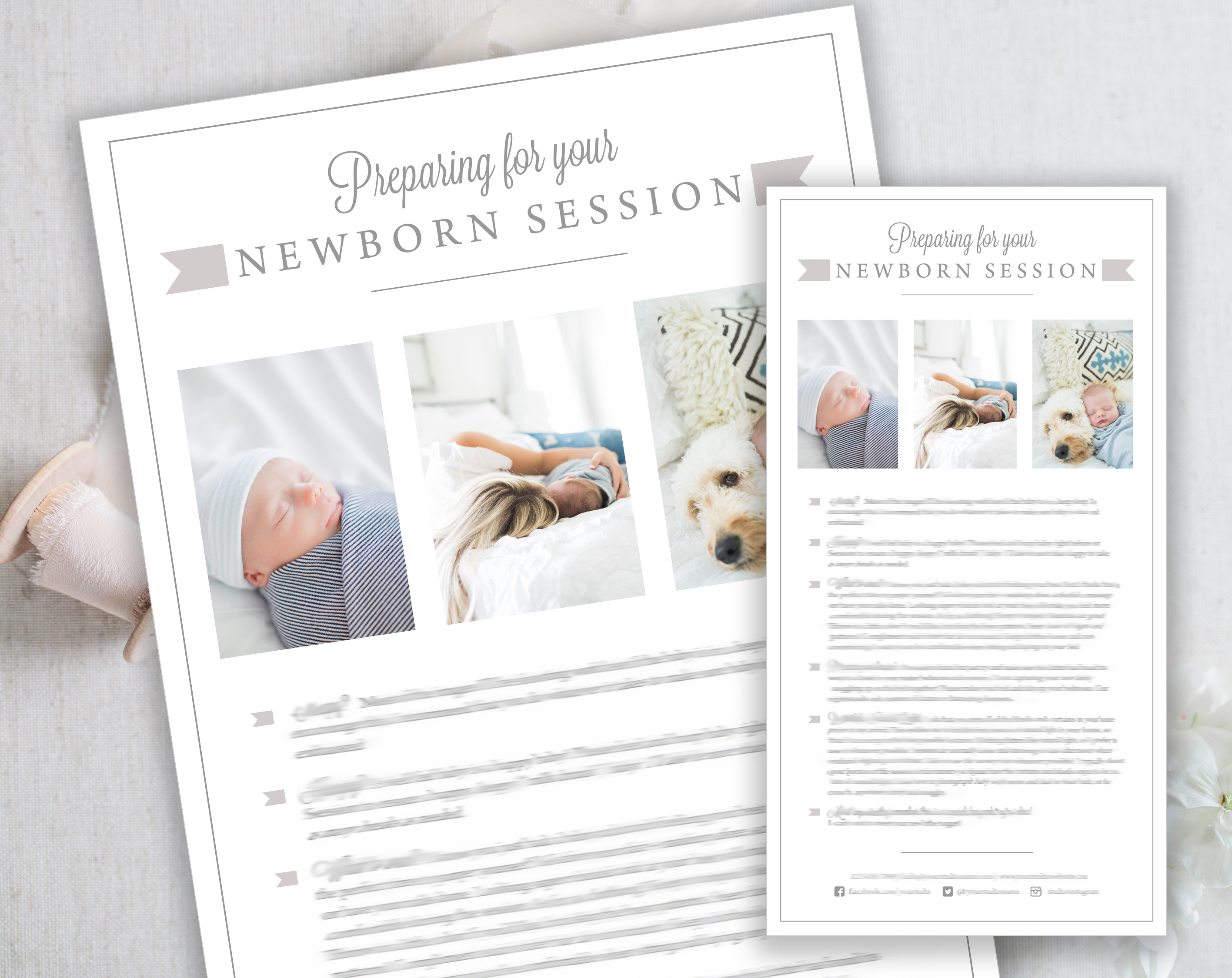Newborn Session Prep Guide Template, a Templates & Theme by ashley.maton