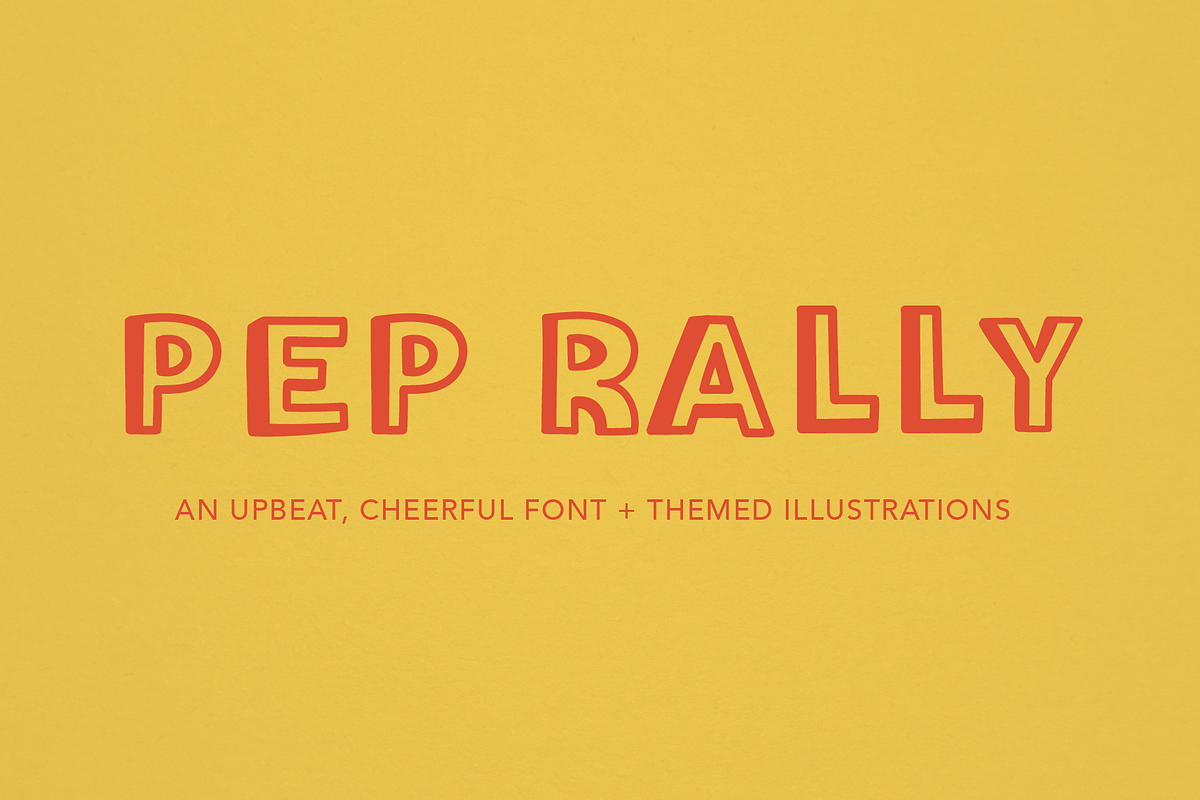 Pep Rally | Font + Illustration Set, a Sans Serif Font by Urban Wild Studio
