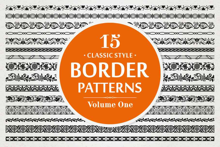 15 Vector Border Patterns Vol.1, a Background Graphic by Digiselector ...