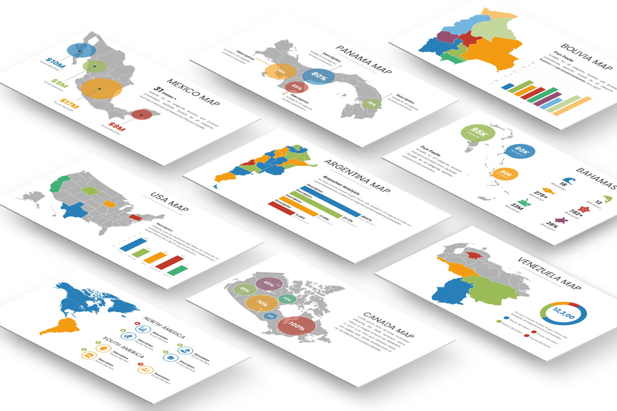 World Maps Bundle Powerpoint, a Presentation Template by SlideFactory