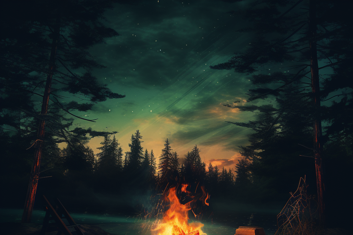 Vintage Campfire Background
