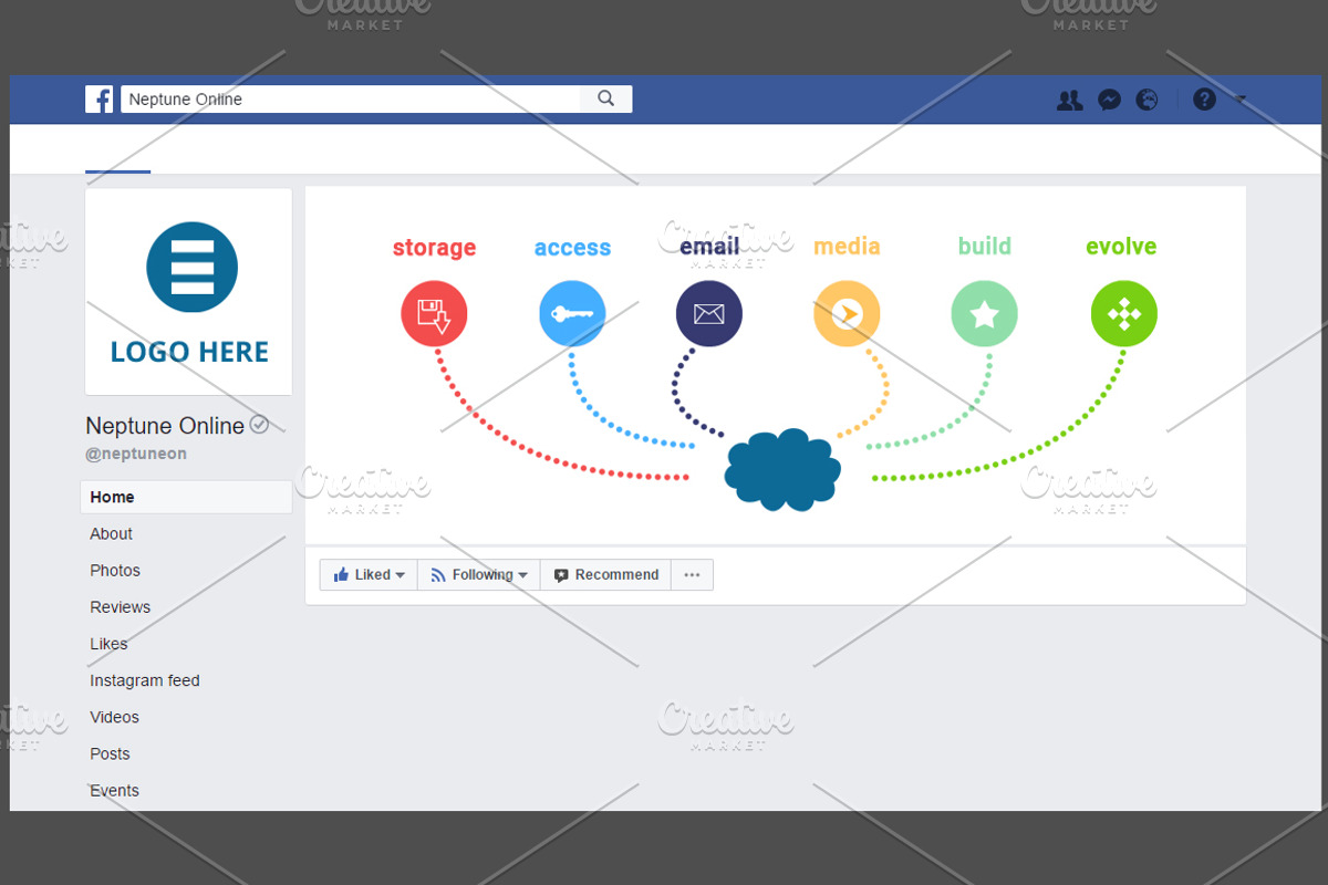 Cloud software facebook cover theme, a Social Media Template by ...